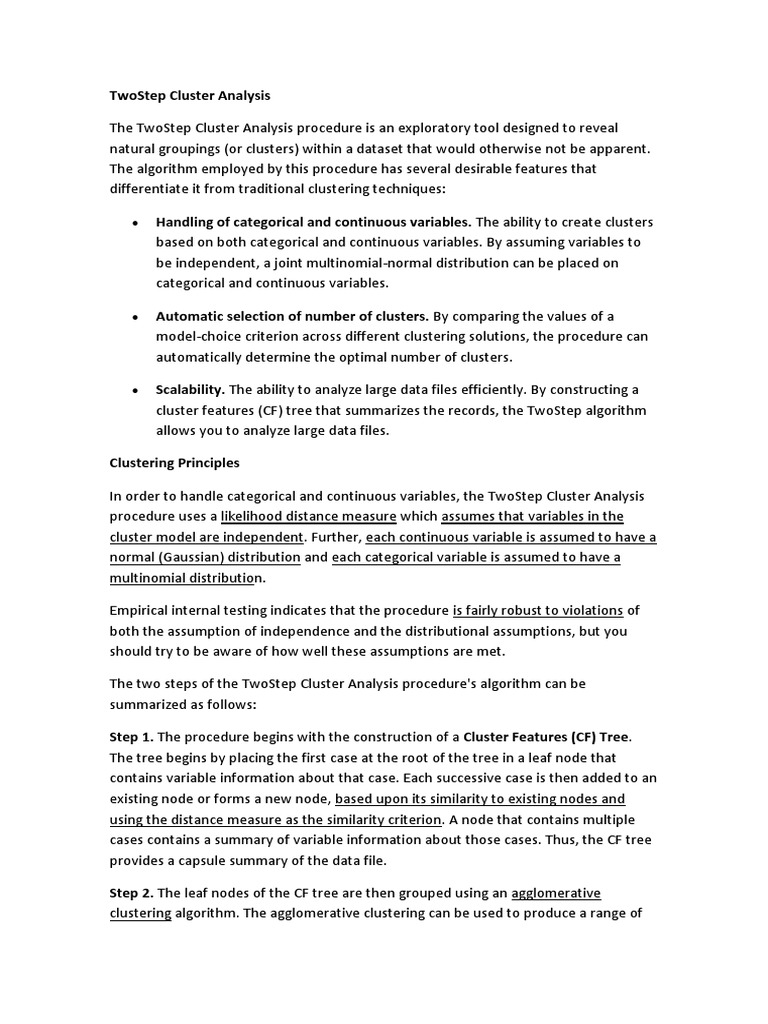 Twostep Cluster Analysis Pdf Akaike Information Criterion Cluster Analysis