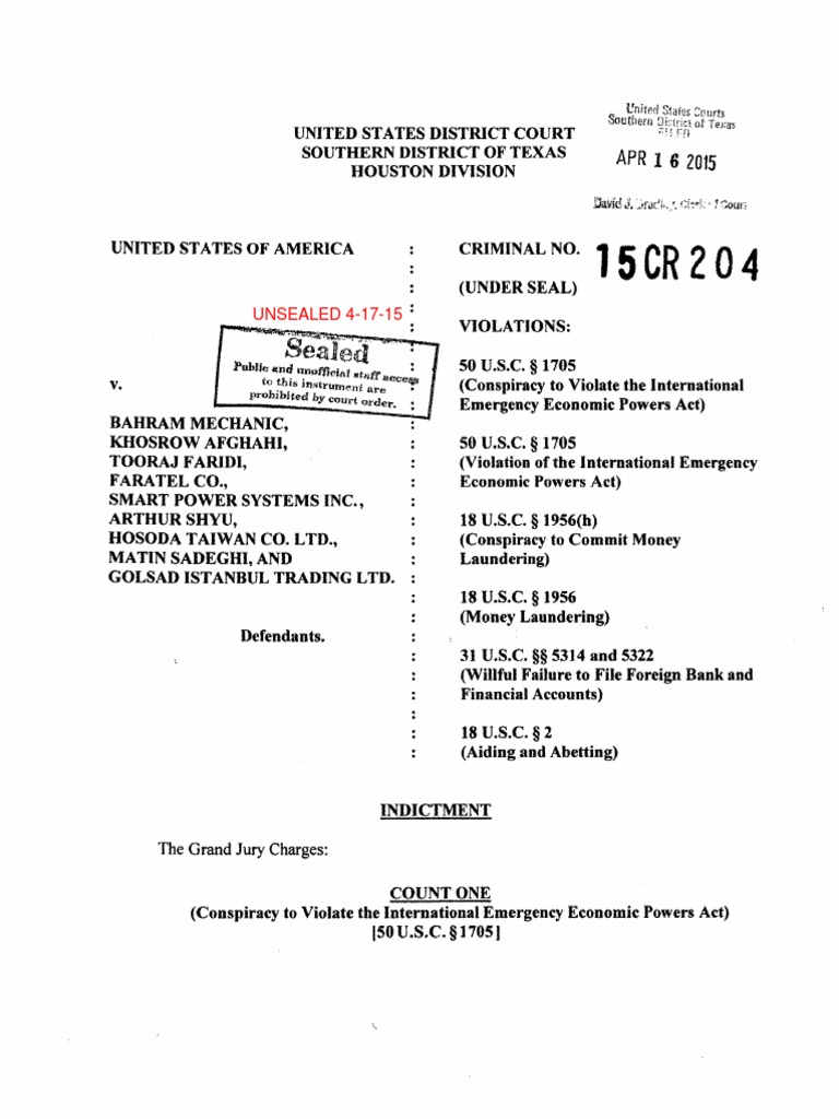 IEEPA Indictment | PDF