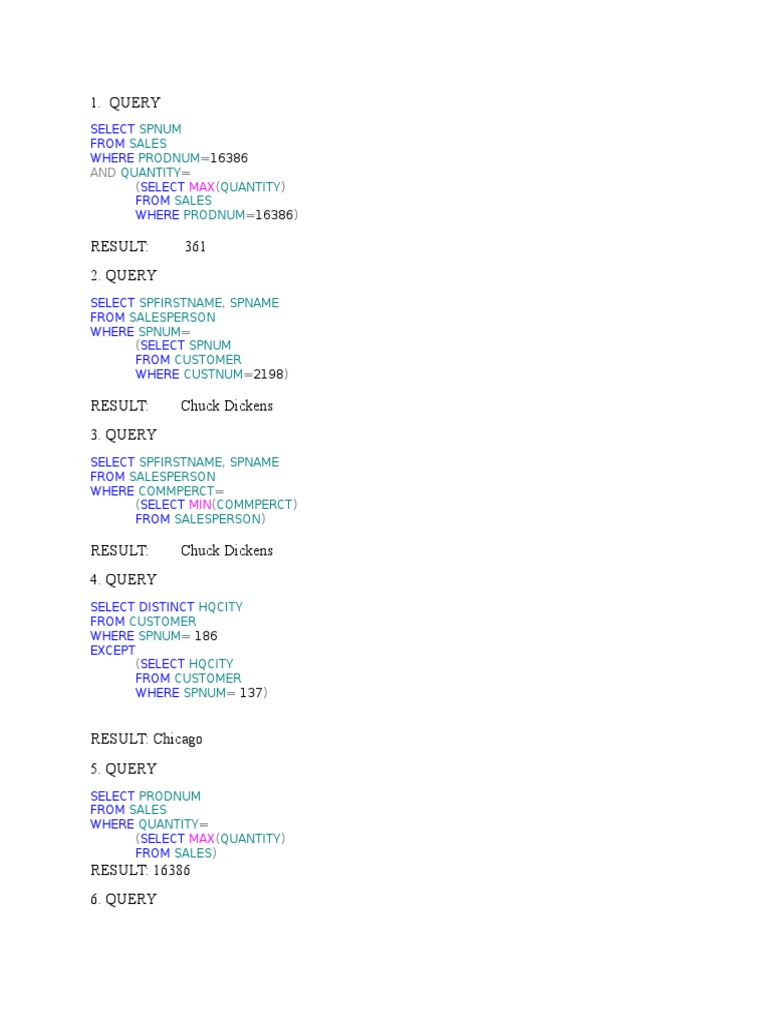 SQL Queries for Sales and Customer Data | PDF