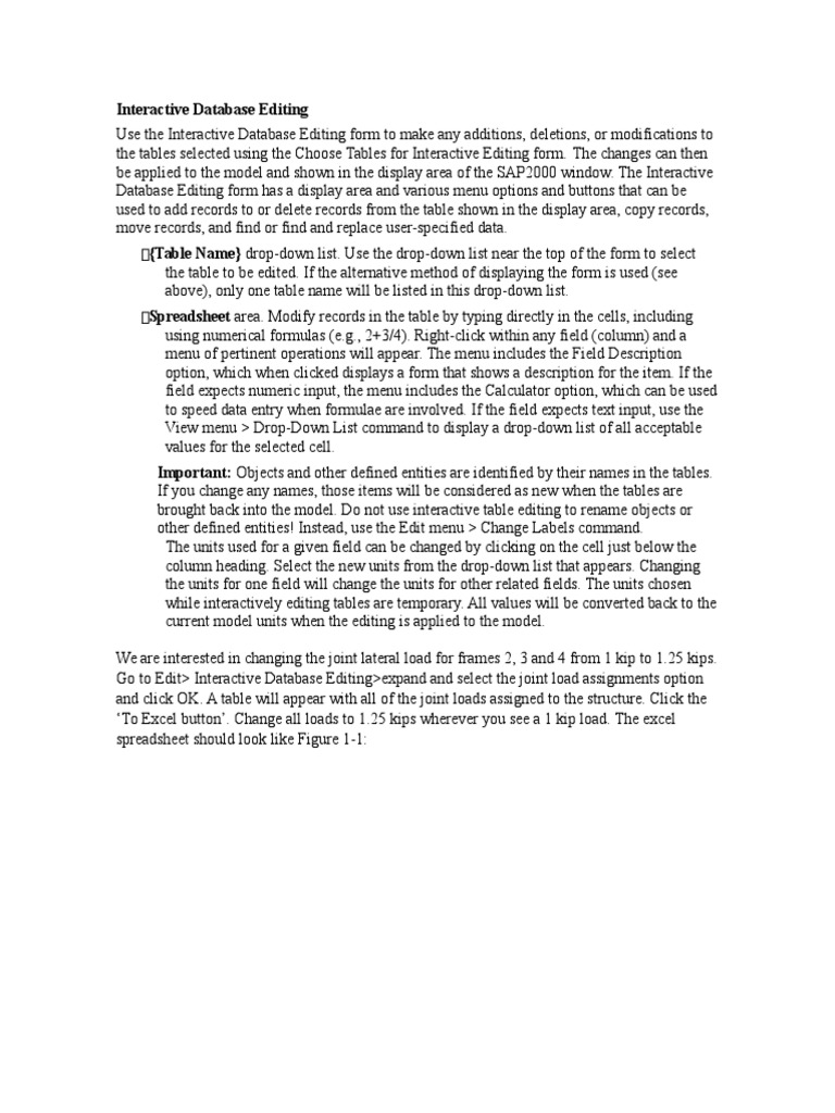 Interactive Database Editing | PDF | Spreadsheet | Microsoft Excel