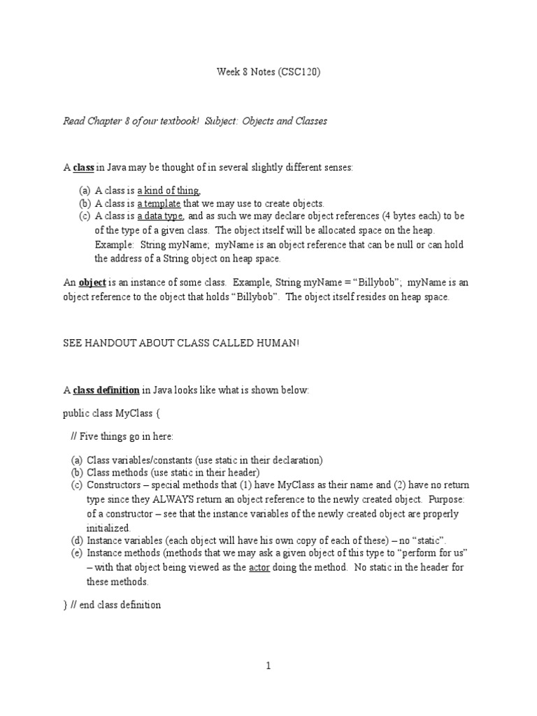 Read Chapter 8 Of Our Textbook Subject Objects And Classes Pdf Inheritance Object