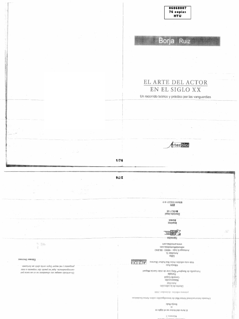 BORJA RUIZ - El Arte Del Actor en El Siglo XX | PDF