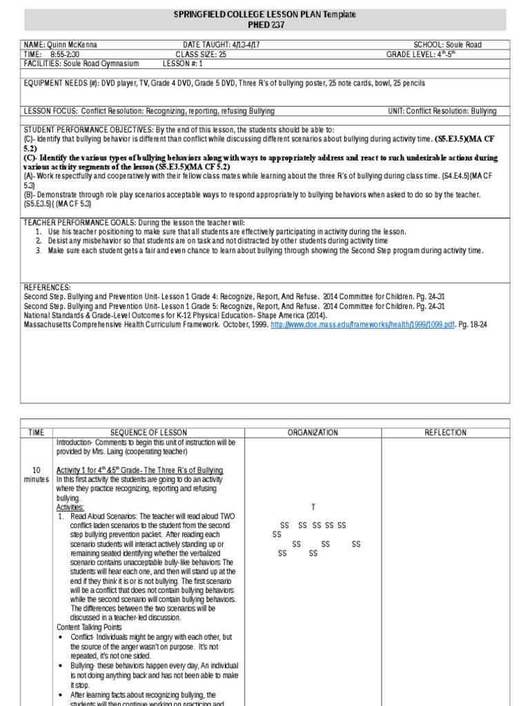 Bullying Lesson Plan | PDF | Bullying | Lesson Plan