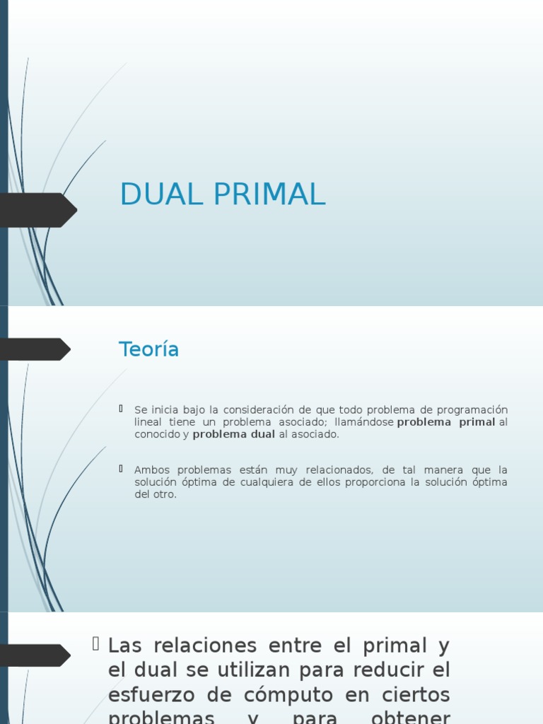 Dual Primal | PDF | Programación lineal | Función (Matemáticas)