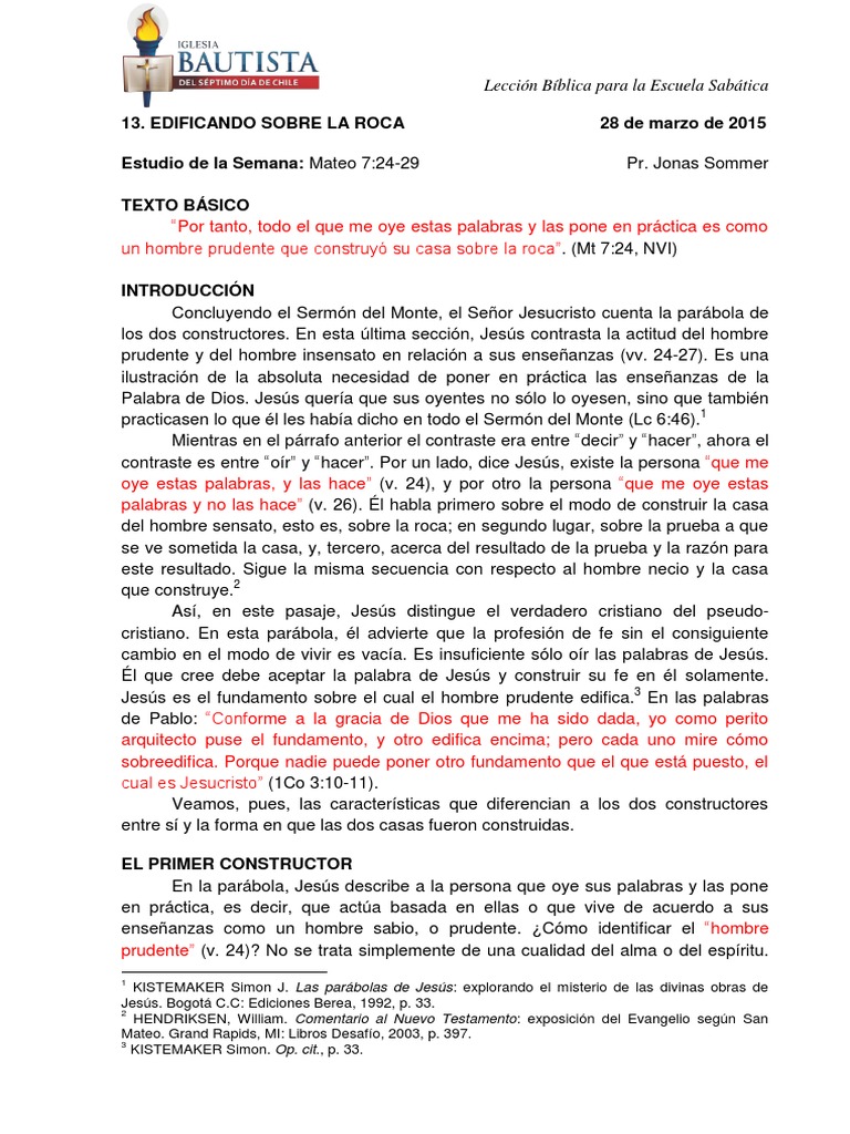 Edificando Sobre La Roca | PDF | Fe | Jesús