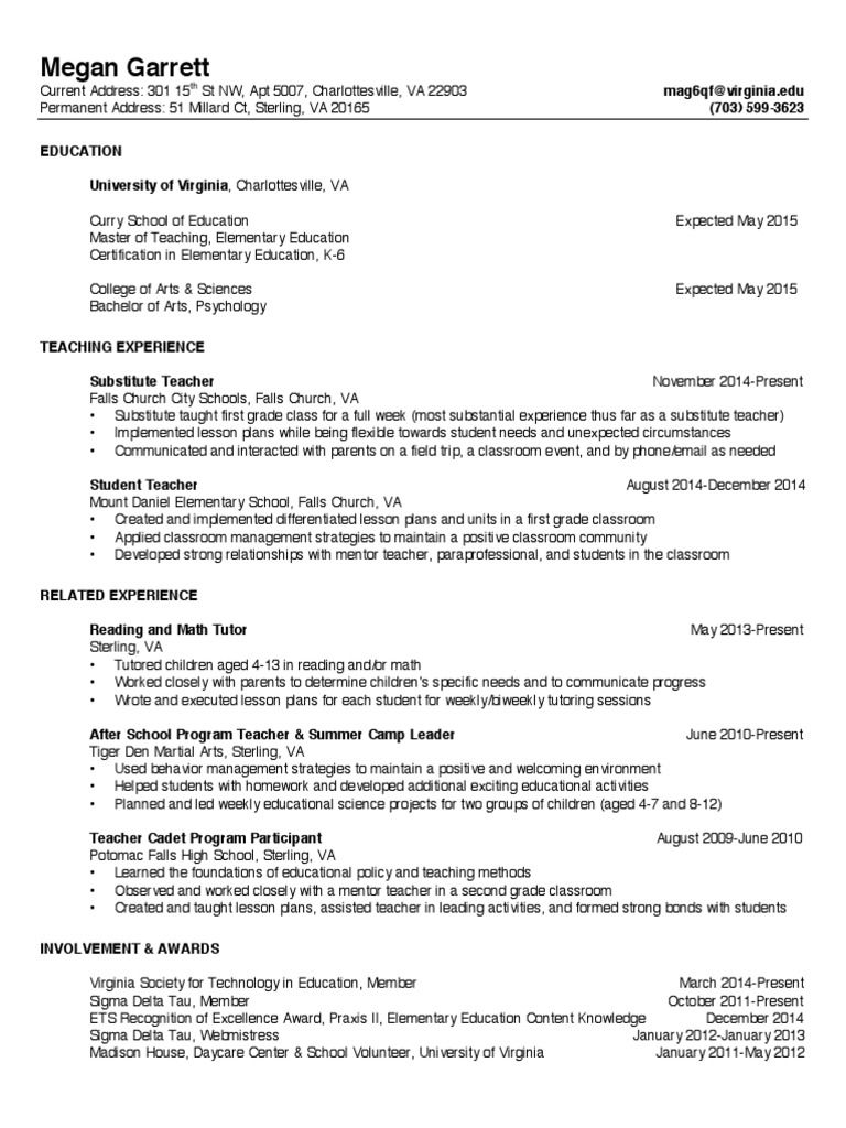 Megan Garrett's Teaching Experience & Education | PDF | Career & Growth ...