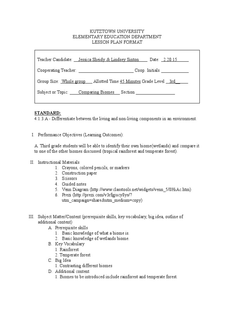 Biomes Lesson Plan | PDF | Lesson Plan | Pedagogy