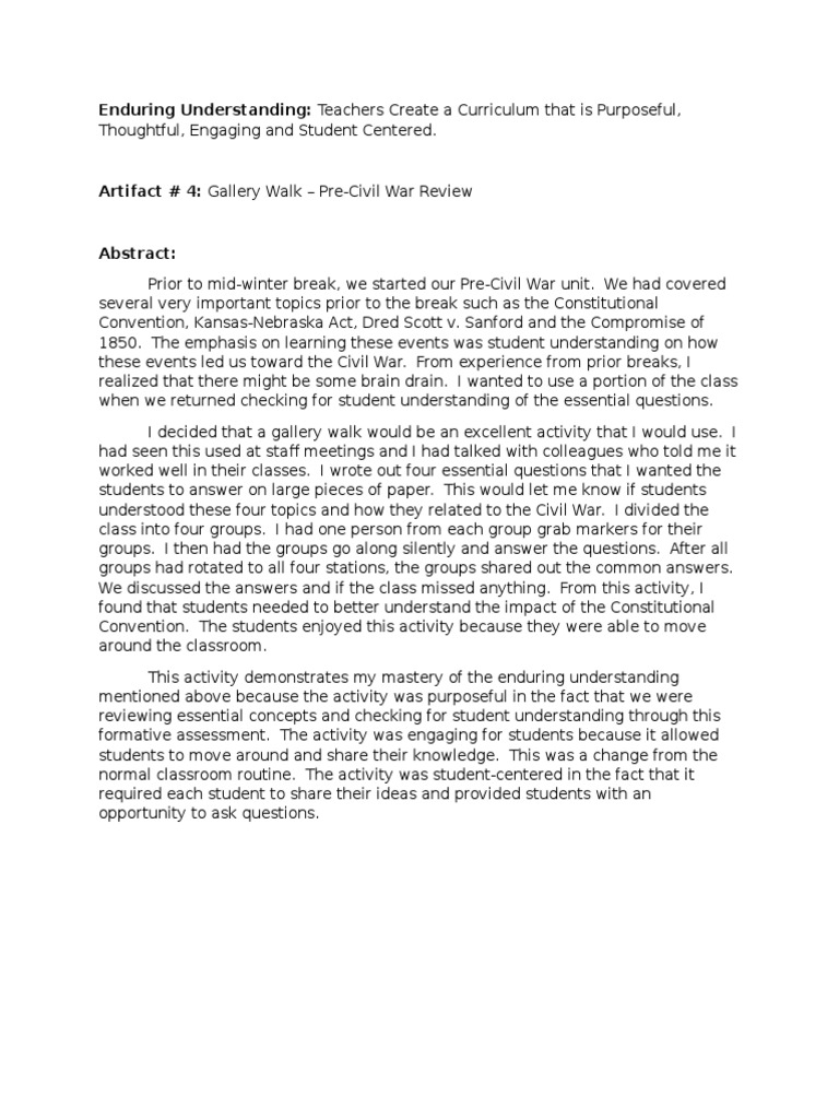 Engaging Pre-Civil War Gallery Walk | PDF