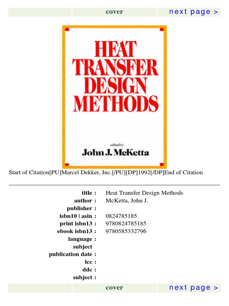 Heat Transfer Design by McKetta | PDF | Heat Exchanger | Boiler