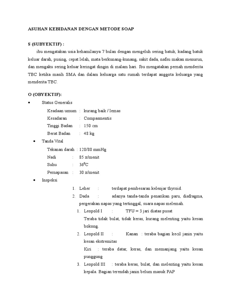 Soap Kehamilan TBC | PDF | Kesehatan Holistik