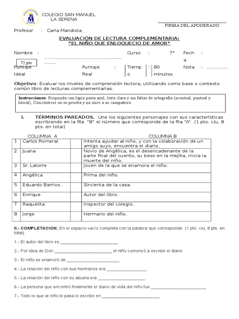 Prueba El Niño Que Enloquecio de Amor | PDF | Amor