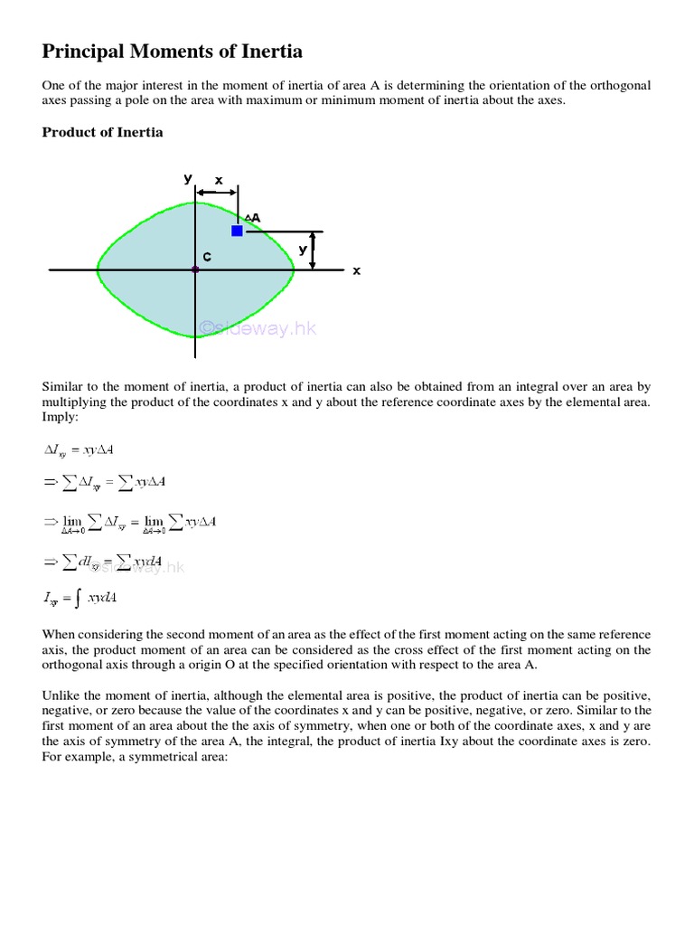 Principal Moments Of Inertia Pdf Cartesian Coordinate System