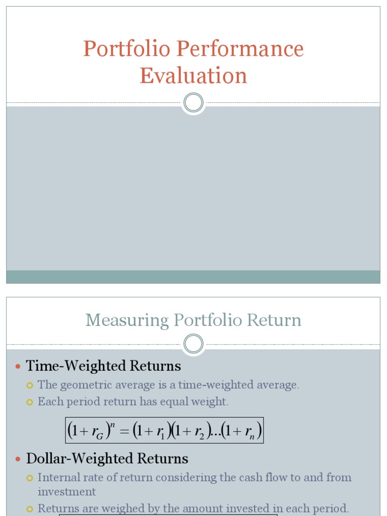 Portfolio Performance Evaluation | PDF | Sharpe Ratio | Beta (Finance)