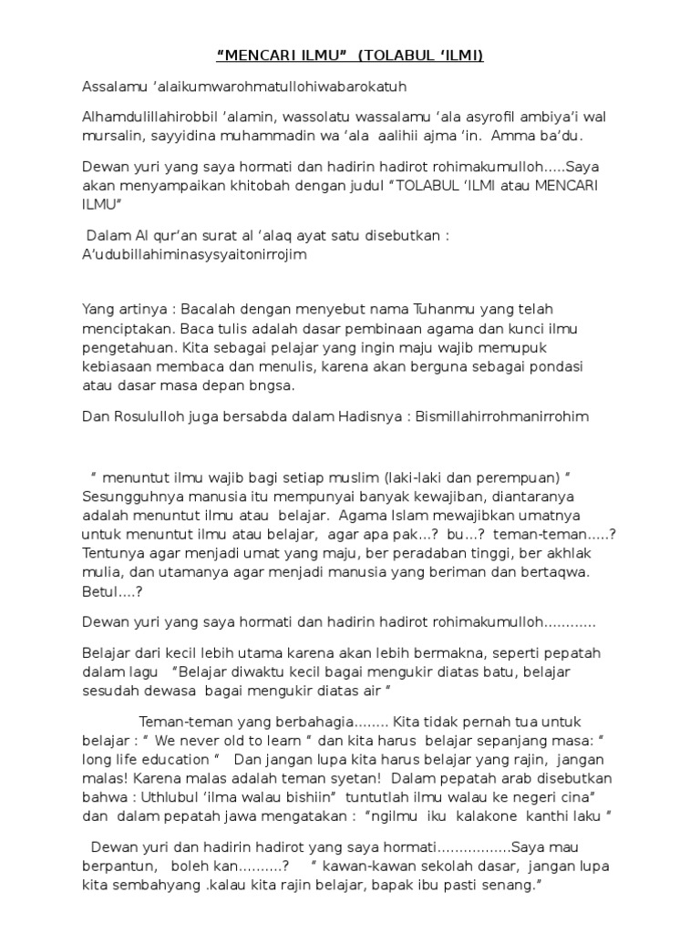 Khitobah Mapsi SD | PDF