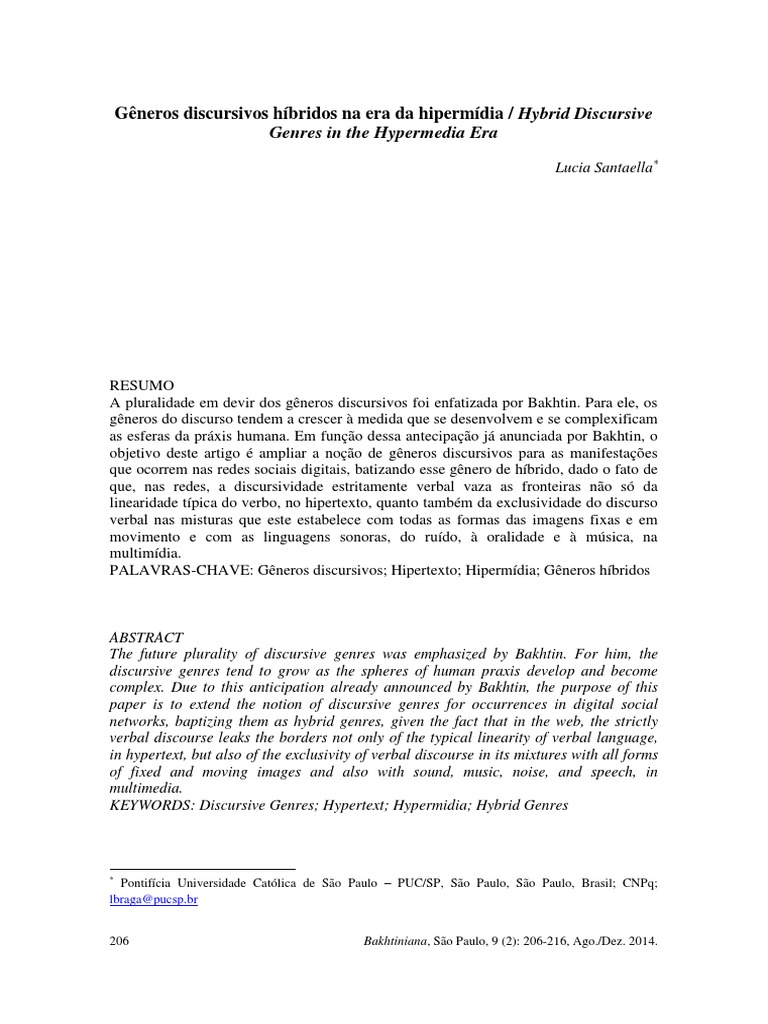 Gêneros Híbridos | PDF | Hipertexto | Alfabetização