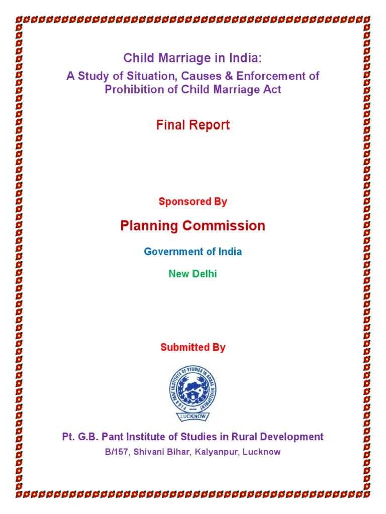 Report On Child Marriage in India | PDF | Child Marriage | Reproductive ...