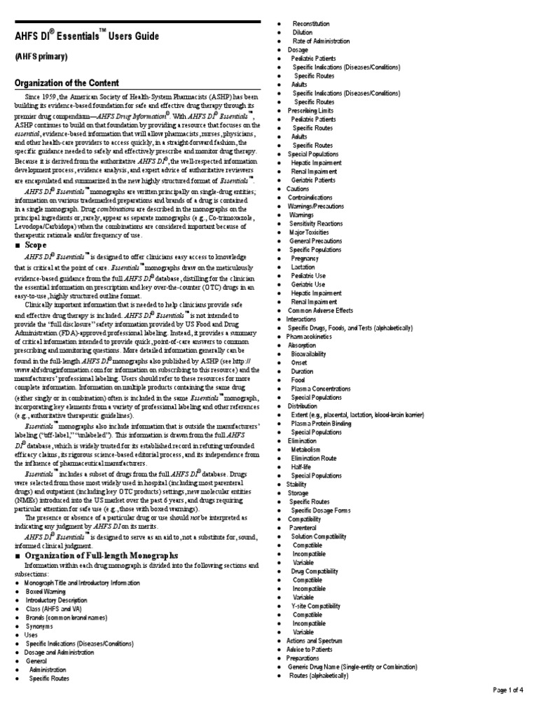 Ahfs Essentials User Guide | Food And Drug Administration | Pregnancy