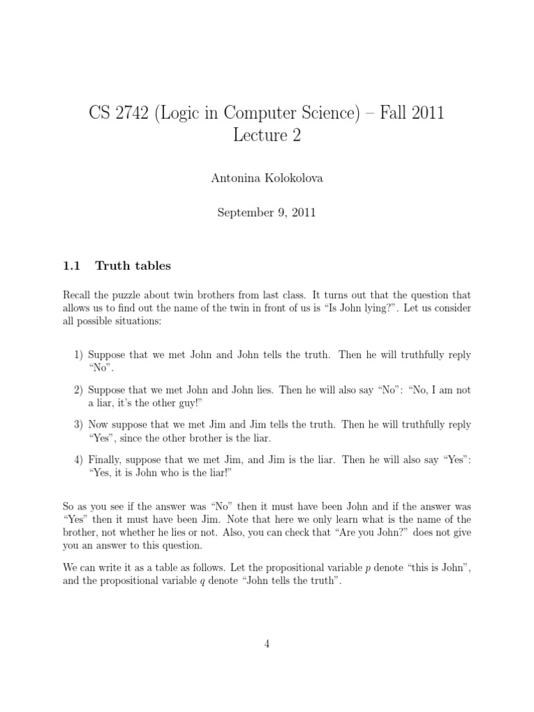 CS 2742 (Logic in Computer Science) - Fall 2011: Antonina Kolokolova ...