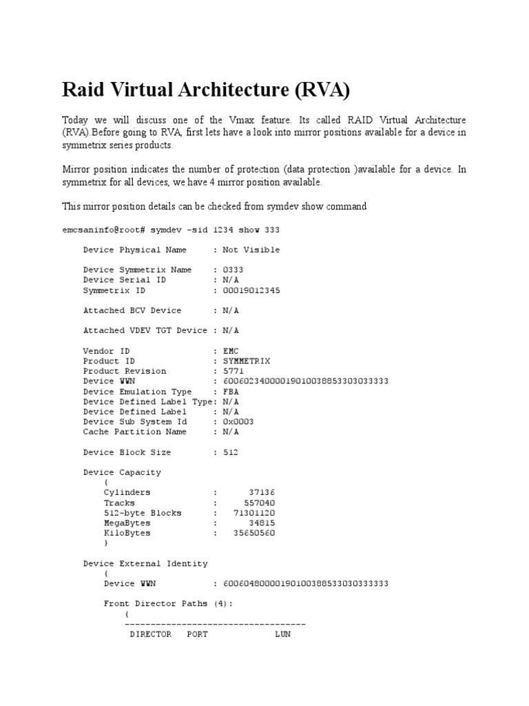 EMC VMAX Raid Virtual Architecture | PDF | Computer Hardware | Software
