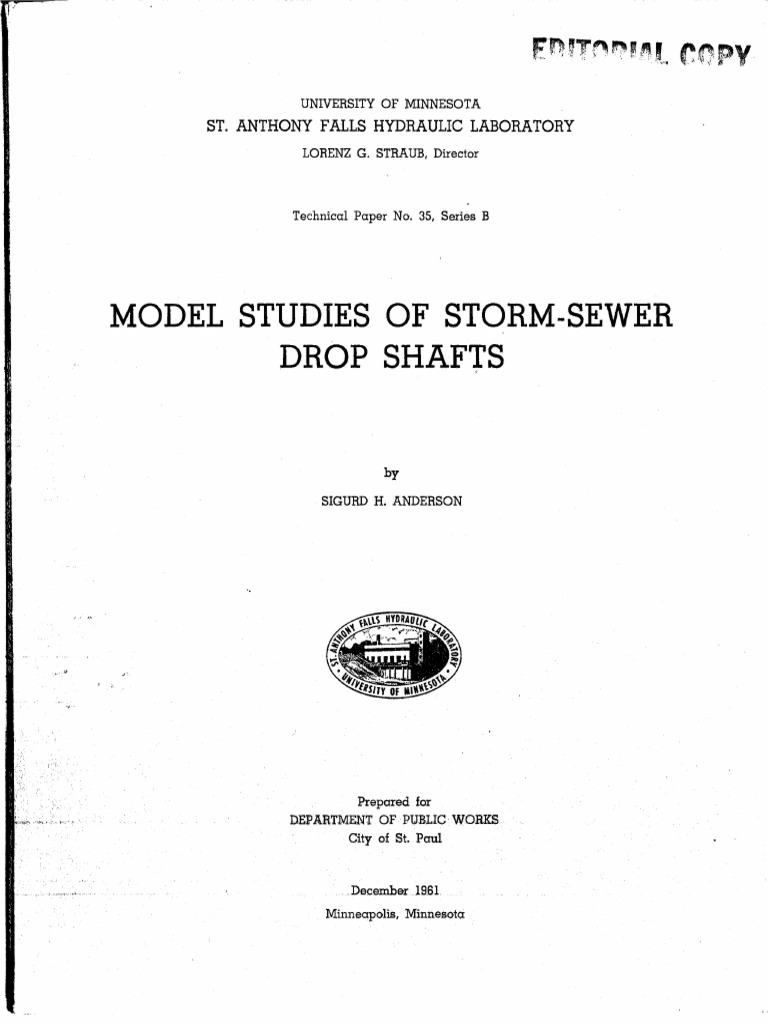 Model Storm-Sewer Drop Shafts: Studies of | PDF | Chemical Engineering ...