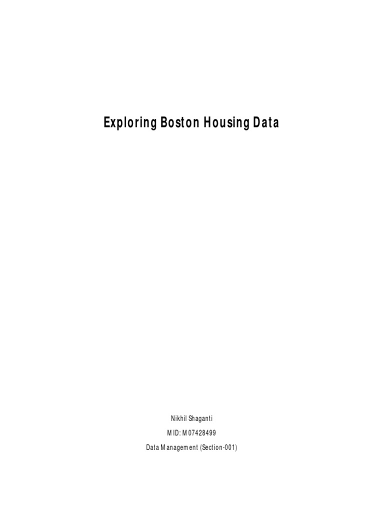 Exploring Boston Housing Data Pdf Regression Analysis Linear Regression