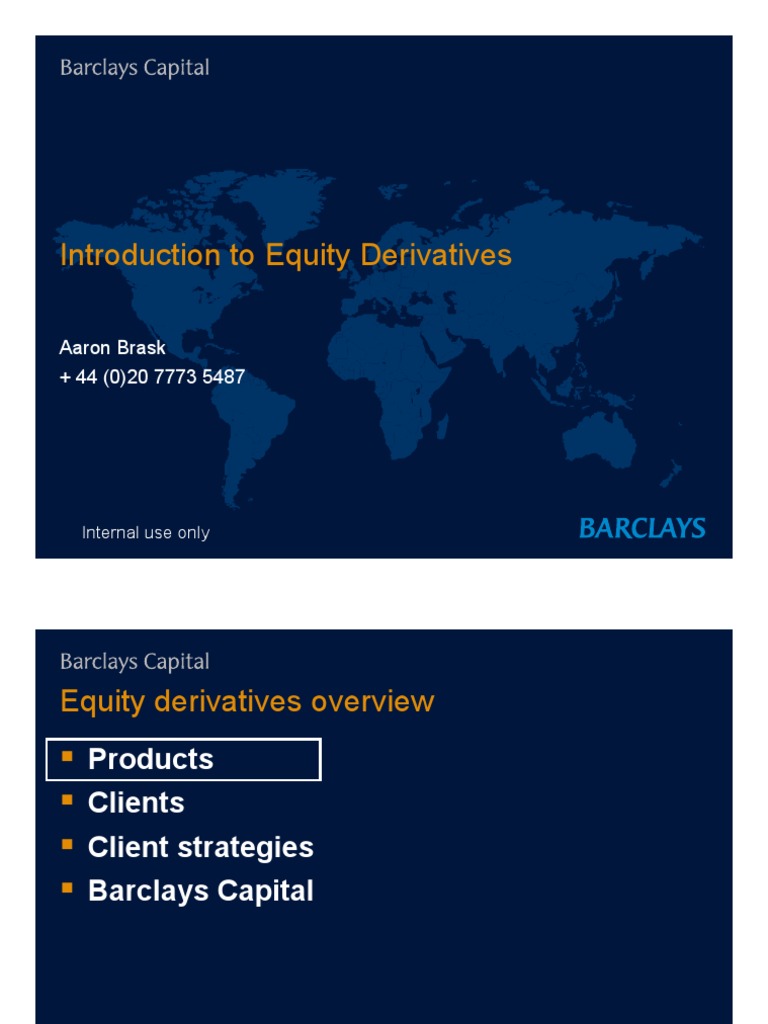 Equity Derivatives - Barclays | Derivative (Finance) | Stocks