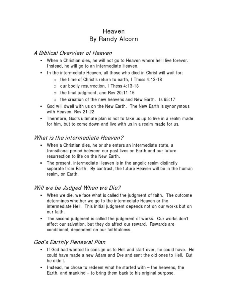 Heaven by Randy Alcorn: A Biblical Overview of Heaven | PDF | Heaven ...
