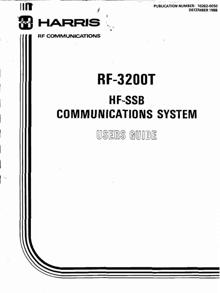 Harris RF-3200T Users Guide