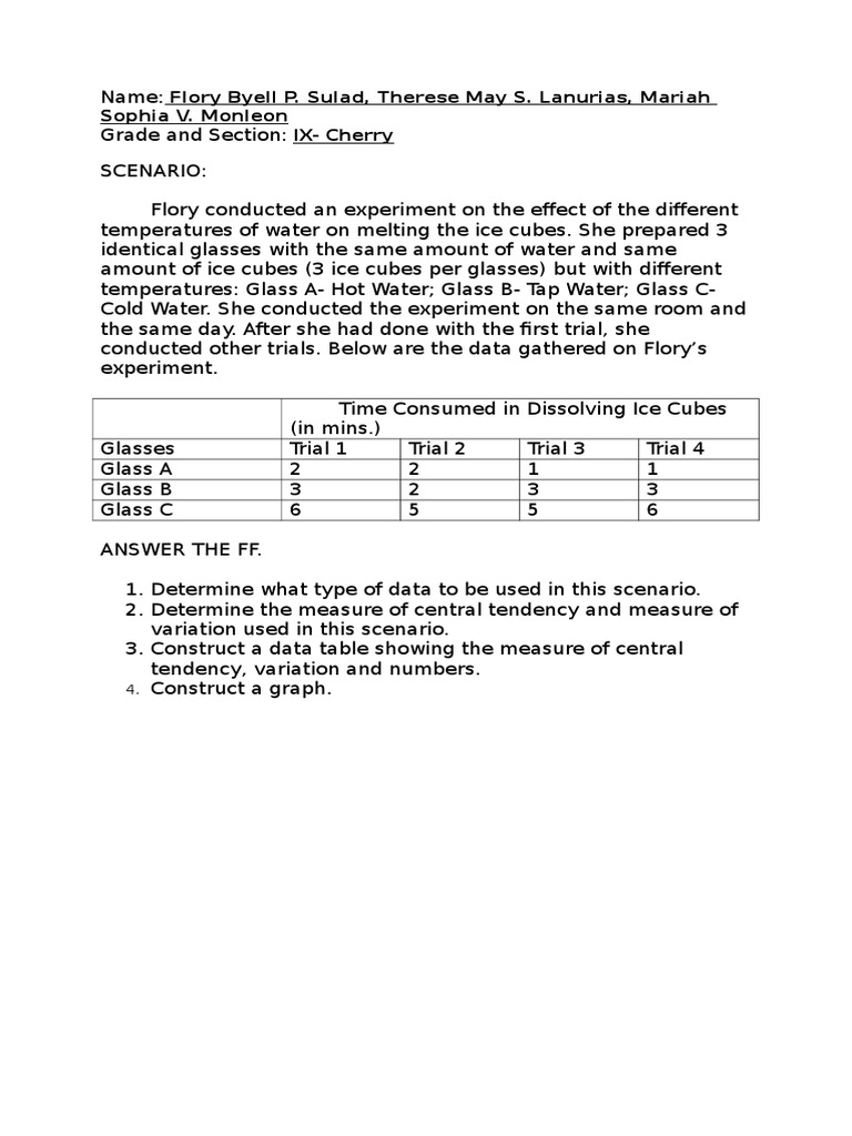 Ice Melting Experiment Results | PDF | Language Arts & Discipline ...