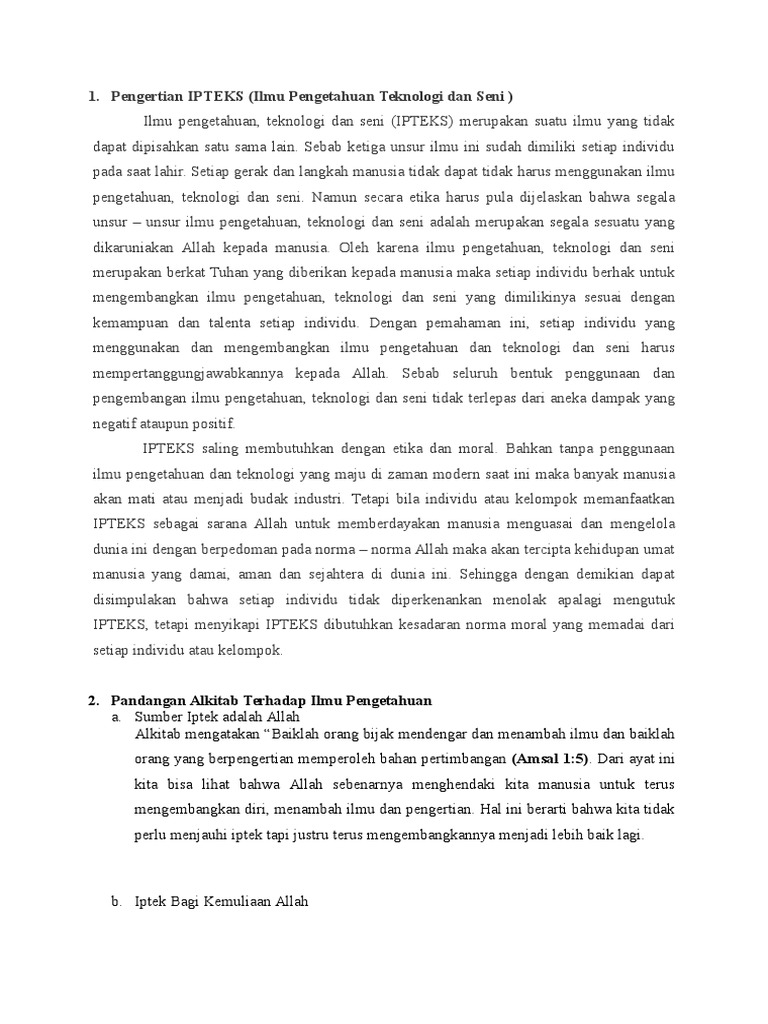 Pengertian IPTEKS | PDF | Filsafat