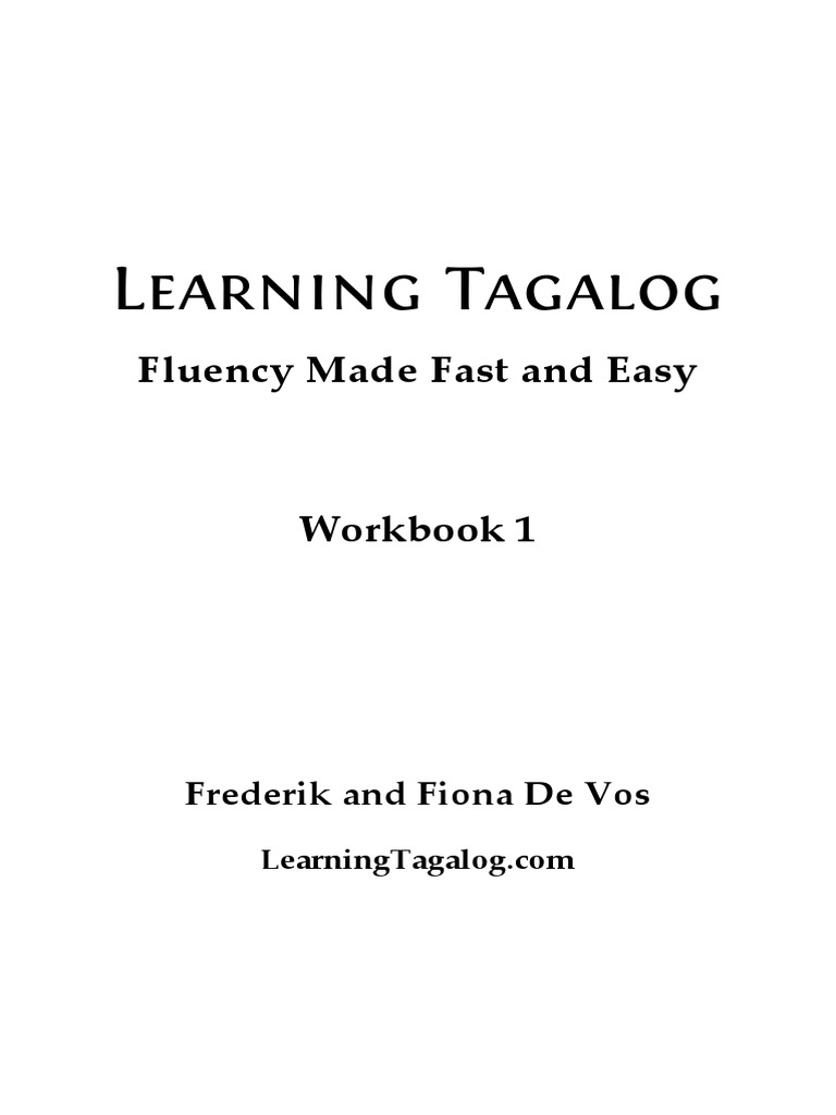 Learning Tagalog Workbook 1 Sample | PDF | Languages