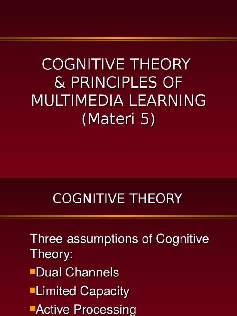 Teori Kognitif | PDF | Multimedia | Educational Psychology