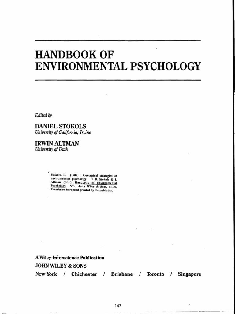 Stokols - Conceptual Strategies of Environmental Psychology | PDF ...