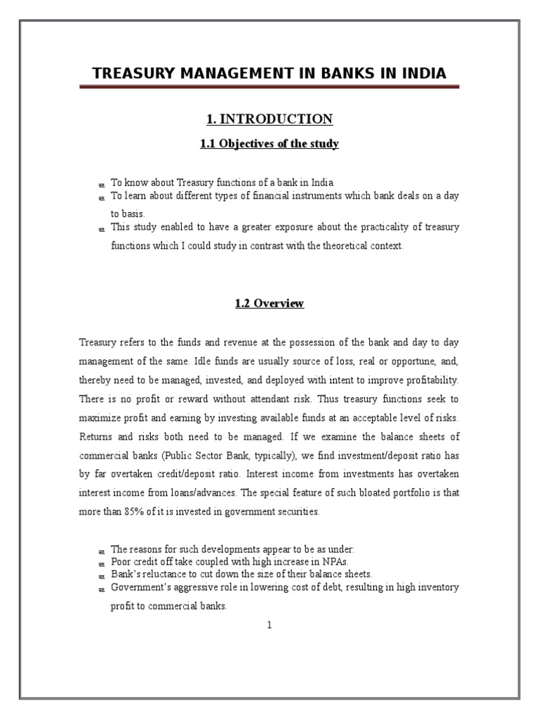 Treasury Management | Repurchase Agreement | Asset Liability Management