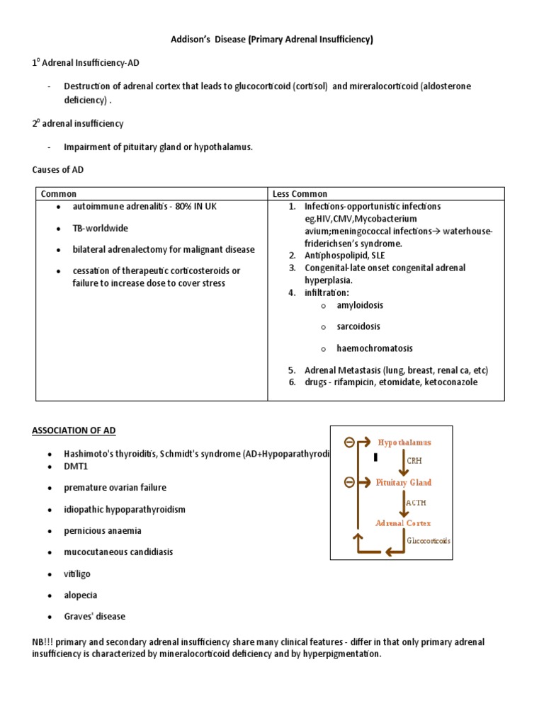 Addison's Disease (Primary Adrenal Insufficiency) | PDF | Adrenal Gland ...