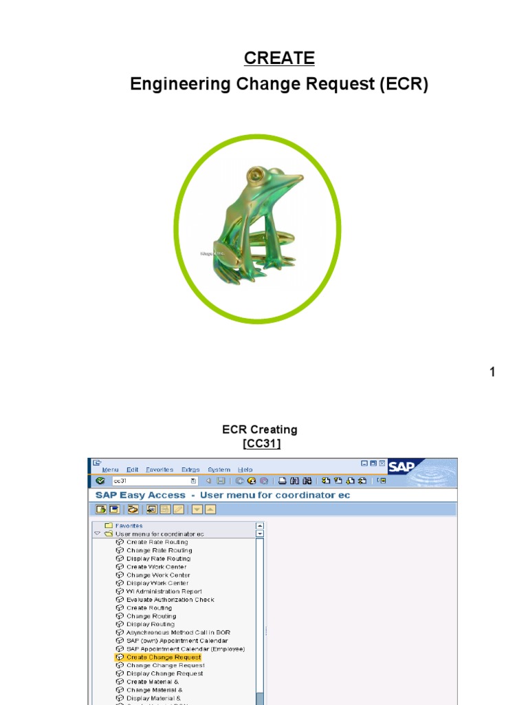Create Engineering Change Request (ECR) | PDF