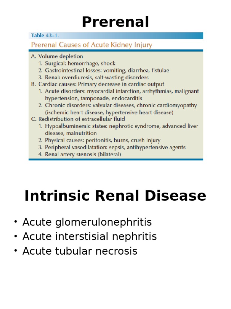 Prerenal, Renal, and Post Renal | PDF