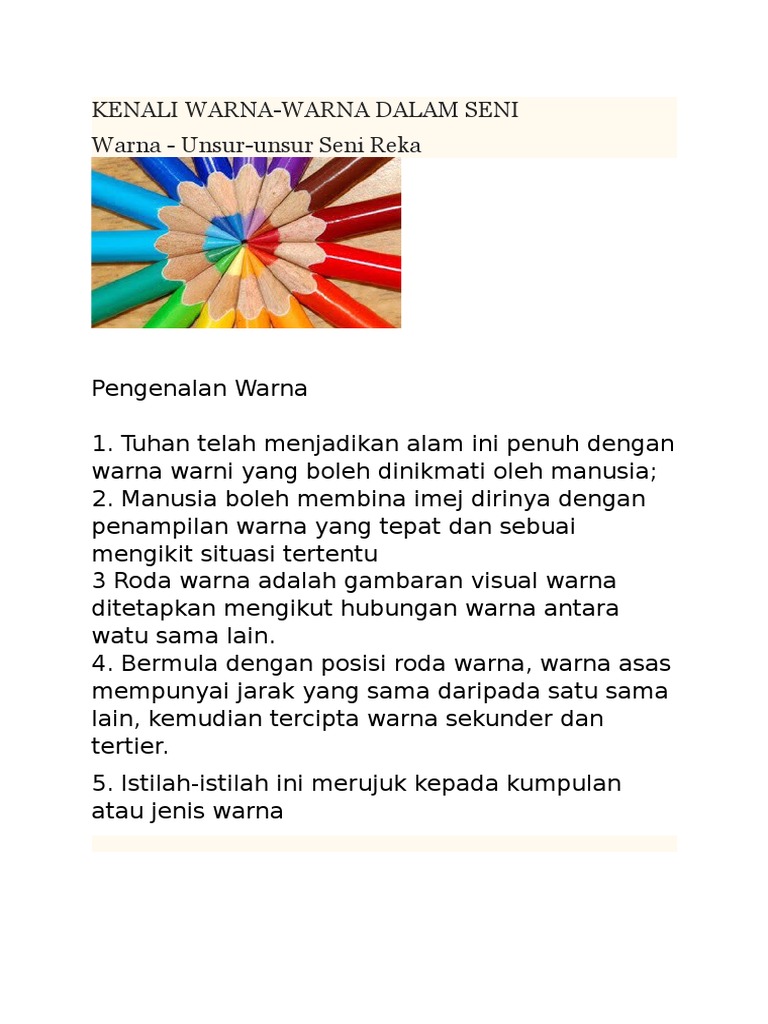 P Seni - Nota Warna | PDF