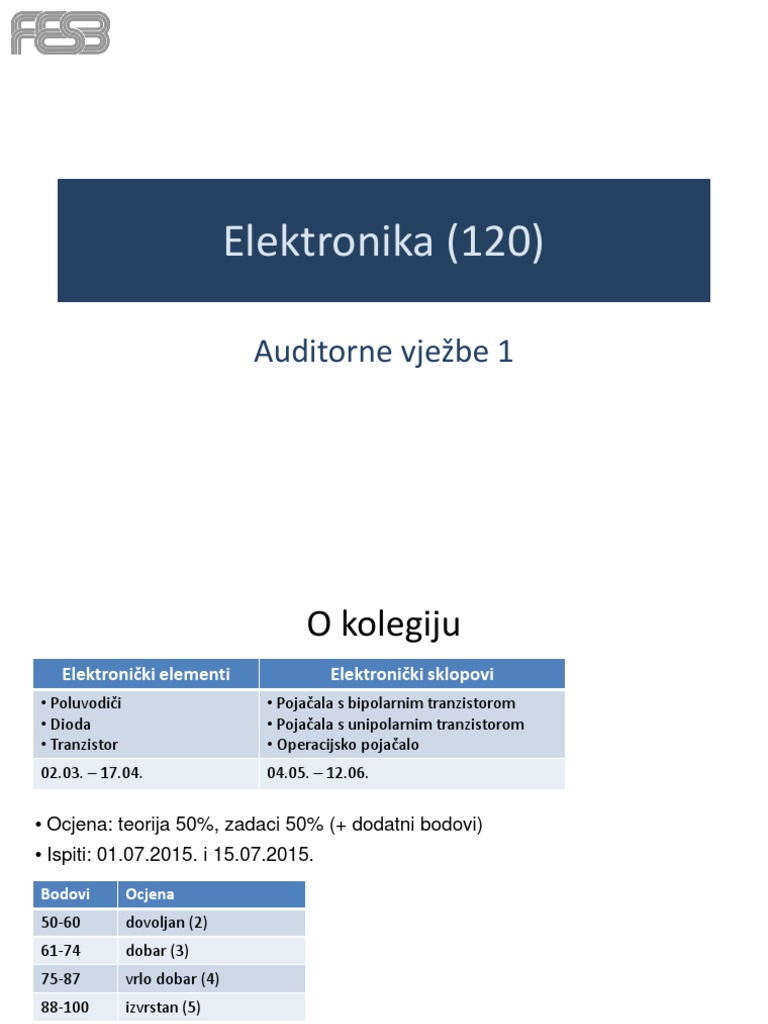 ELE - Auditorne Vjezbe 01-2015 | PDF