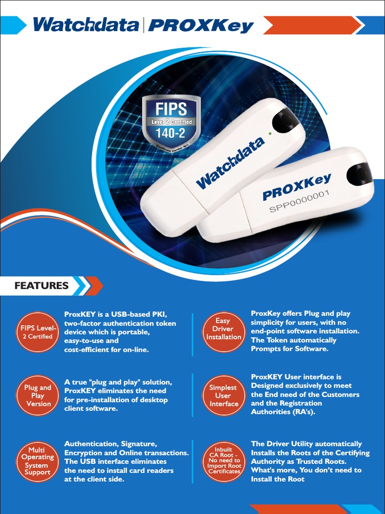 ProxKEY: USB PKI Token for Secure Authentication | PDF | Public Key ...