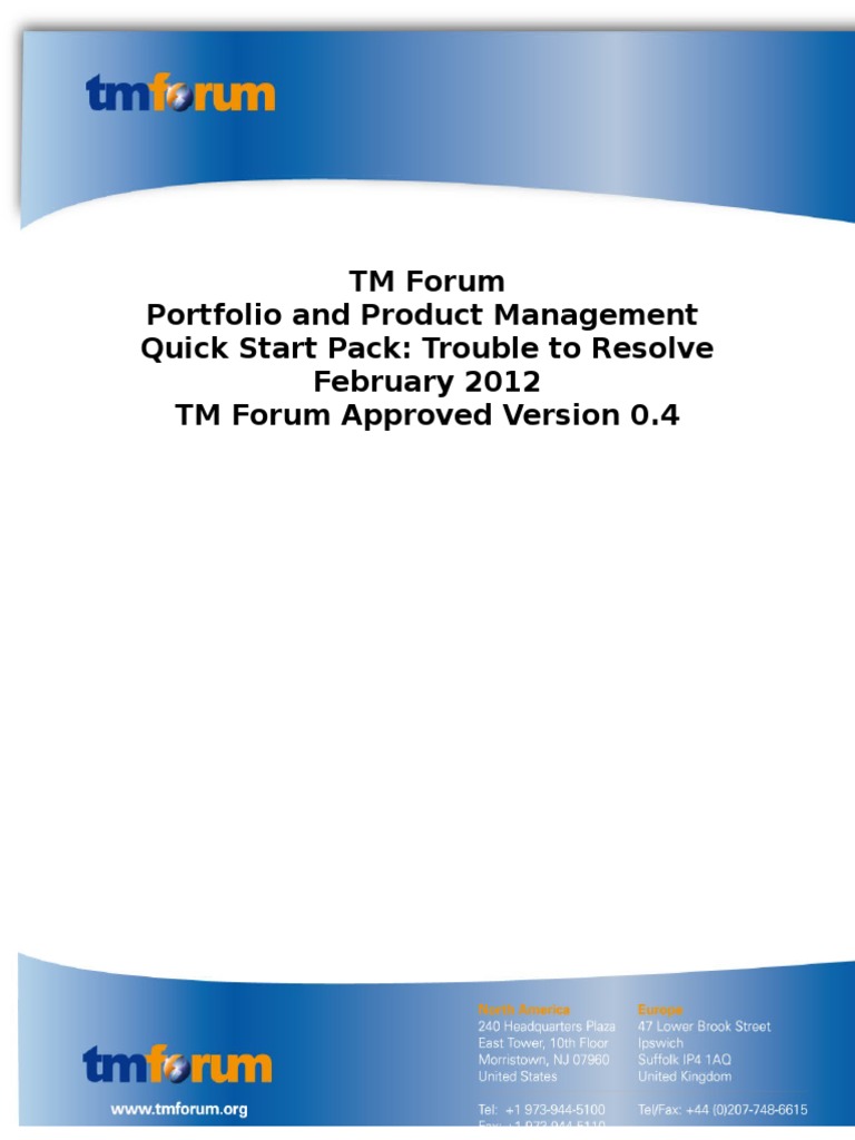 GB957 TM Forum Quick Start Pack Trouble To Resolve V0.4 | PDF | Itil ...