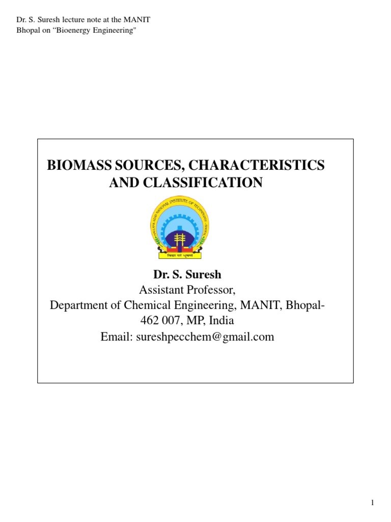 Biomass Sources, Characteristics, Classification (Compatibility Mode ...