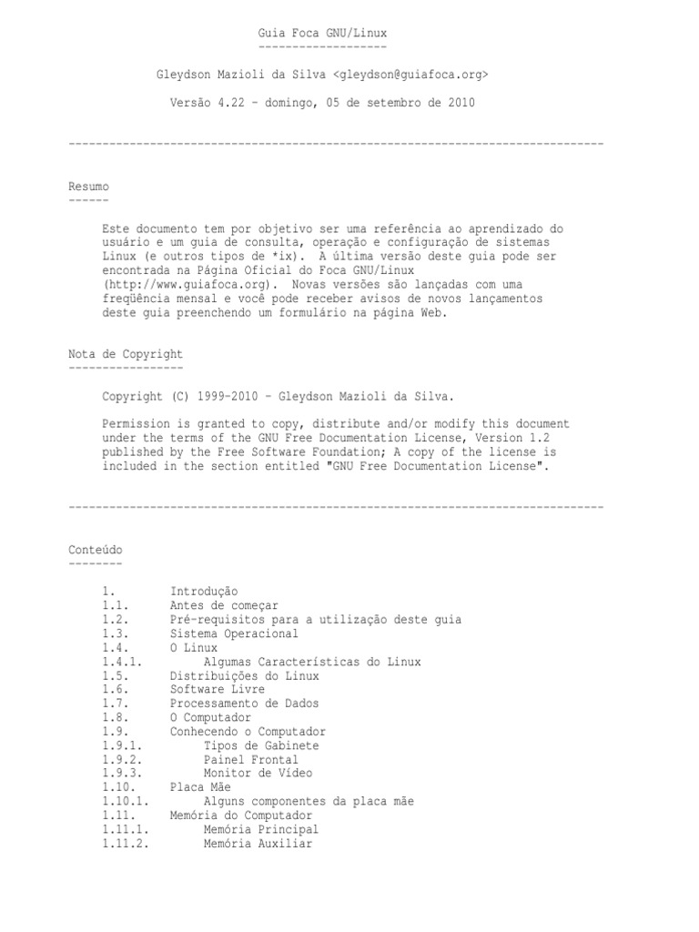 Guia Foca Linux 1 - Iniciante | PDF | Linux | Distribuição Linux