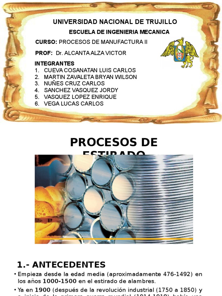 Proceso de Estirado Industrial | PDF | Estrés (Mecánica) | Fricción