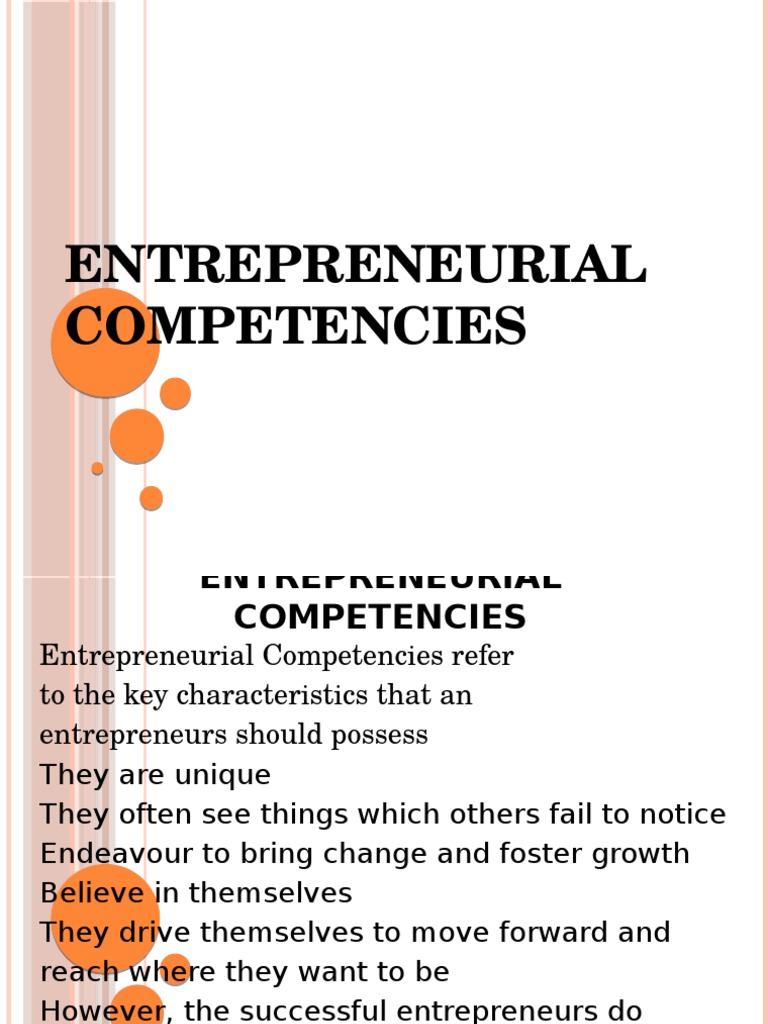 Entrepreneurial Competencies | Self Efficacy | Entrepreneurship