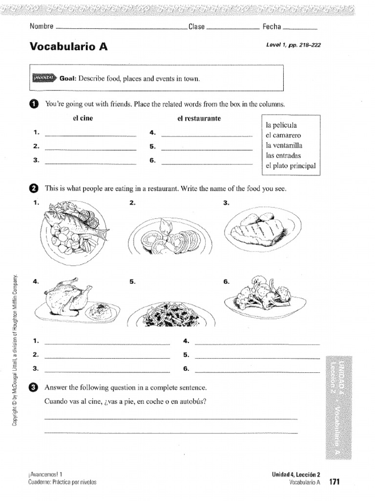 SP 1 - Workbook - Unit 4 - Lesson 2 | PDF
