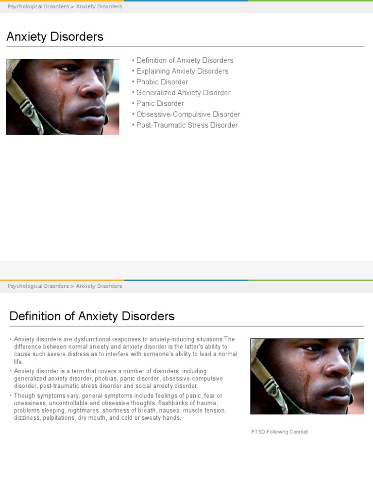 Anxiety Disorders Lesson Plan | PDF | Anxiety Disorder | Obsessive ...