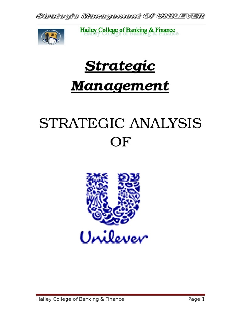 Strategic Analysis of UNILEVER Pak LTD | PDF | Unilever | Strategic ...