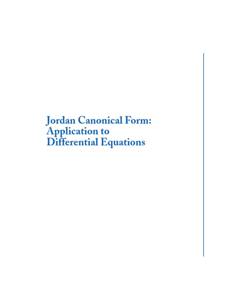Jordan Canonical Form Applications (Steven H. Weintraub) | PDF | Eigenvalues And Eigenvectors ...