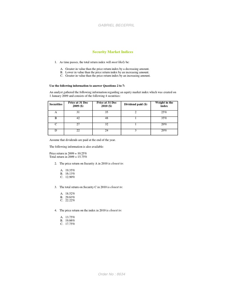 Security Market Indices Explained | PDF | Stock Market Index | Stocks